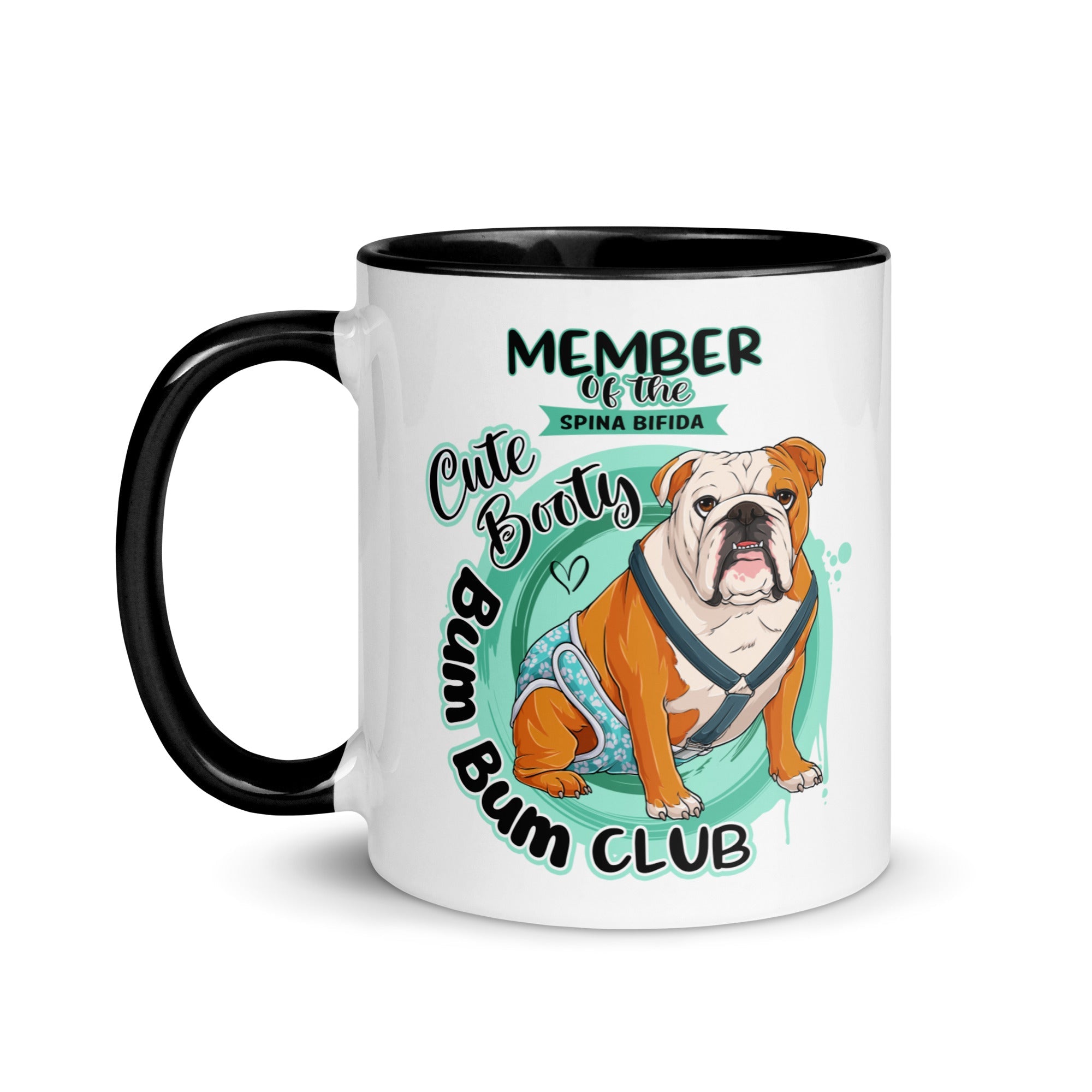 "Cute Booty Bum Bum Club Mug" with Color Inside | Red & White Colored ...
